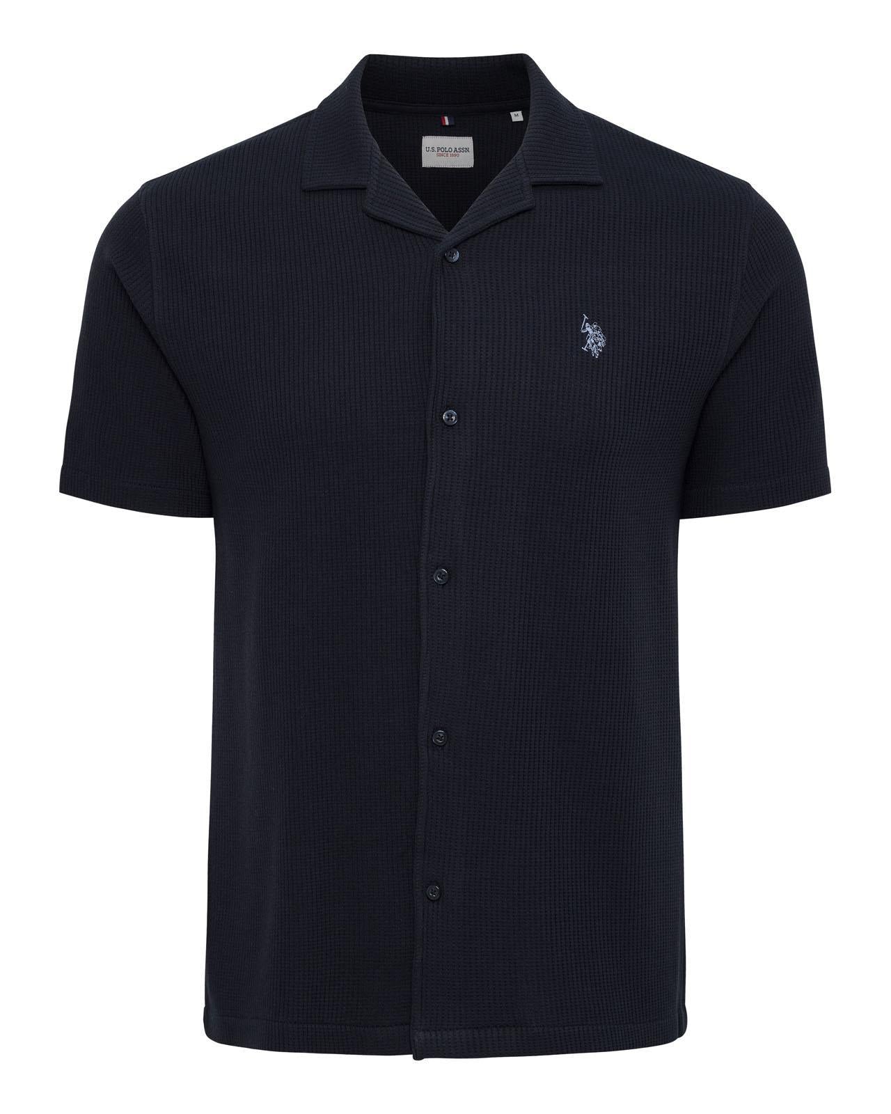 USPA Men's Waffle Revere Shirt Dark Sapphire Navy – USPA Shop